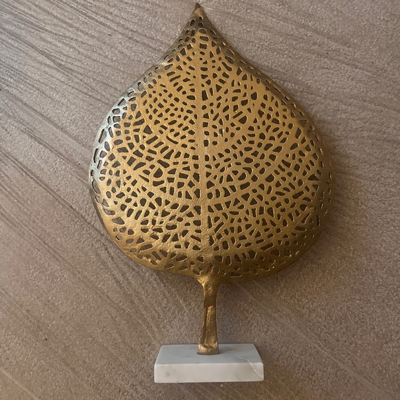 Tozai | Accents | Tozai Gold Leaf Sculpture On Marble Base 24 | Poshmark